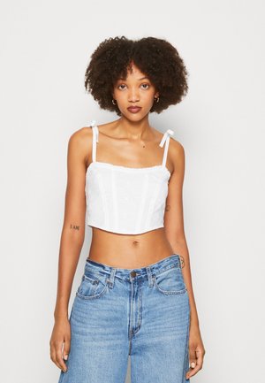 Hollister Co. BARE RUCHED BUST CUPS CHAIN - Top - bright white/bianco ...