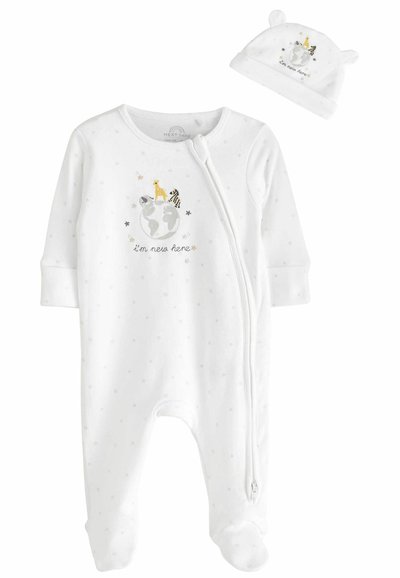 Next BEAR FAMILY SLEEPSUIT 1 PACK - Strampler - white blue/weiß ...