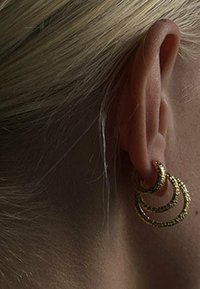 Muli Collection TEXTURED HOOPS 3-PACK - Ohrringe - guld/goldfarben ...