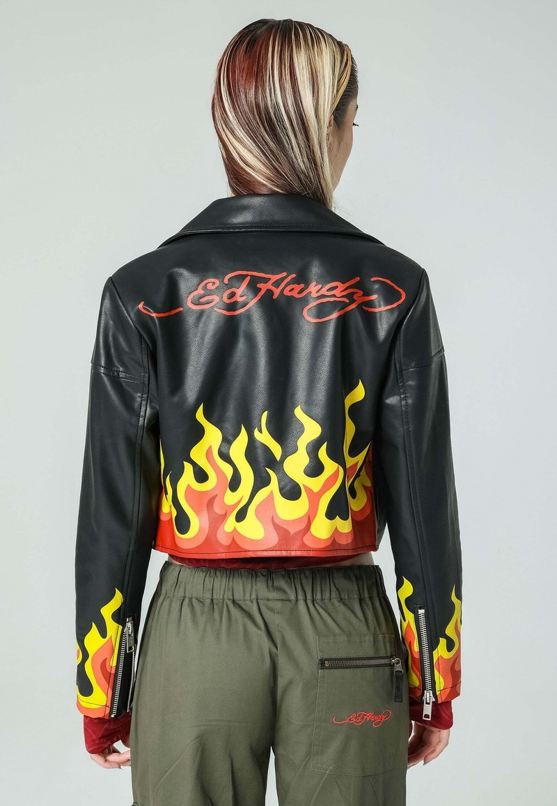 Ed Hardy Faux leather jacket - black - Zalando.ie