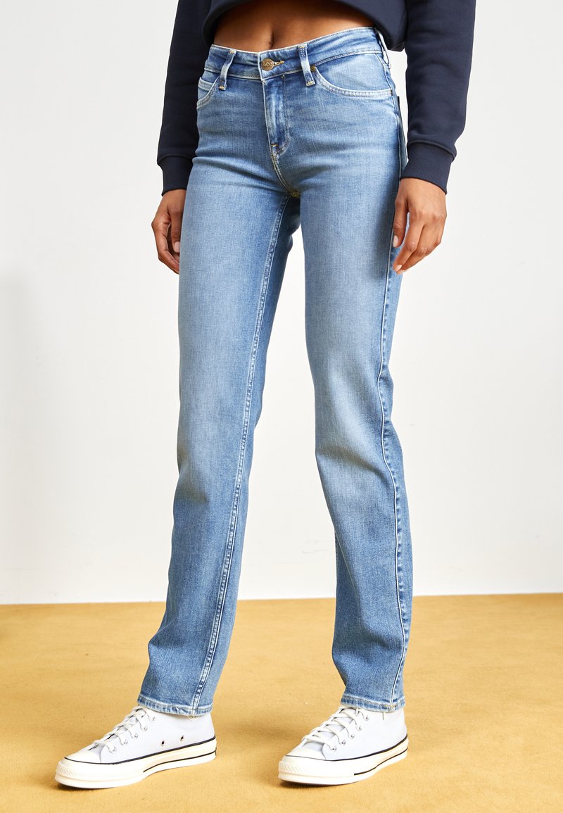 Lee MARION STRAIGHT - Straight leg jeans - bright storms/blue denim ...