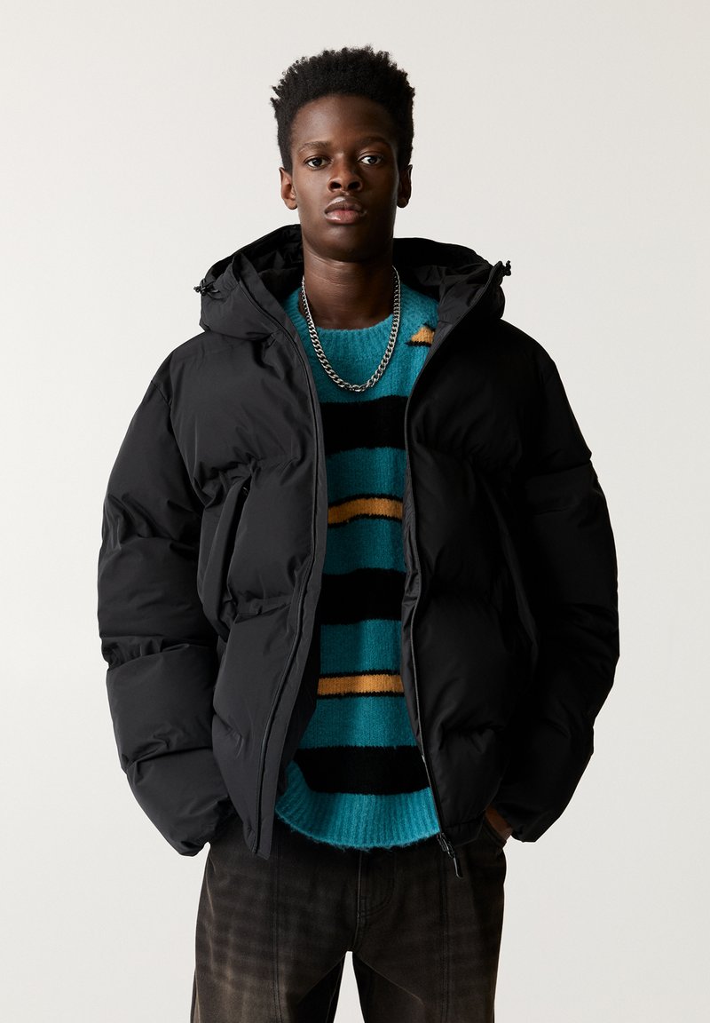 PULL&BEAR PUFFER - Winterjas - black/zwart - Zalando.nl