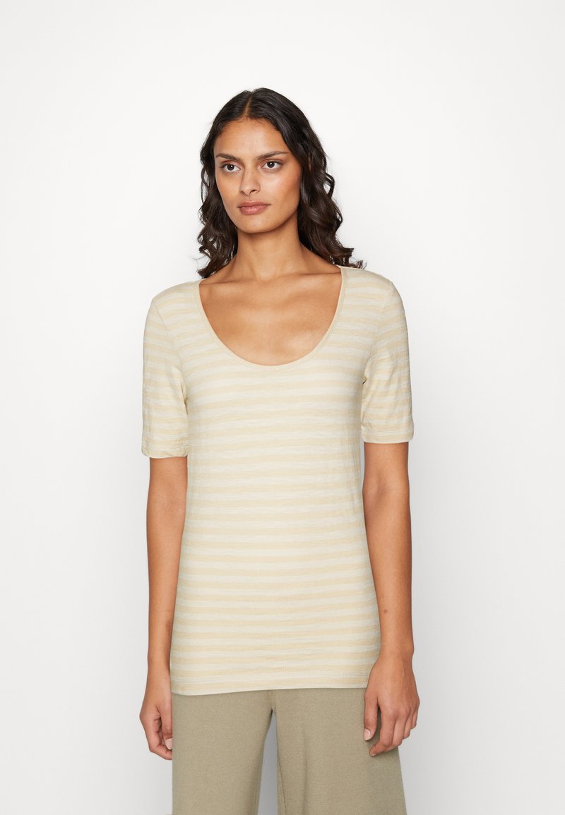 Marc O'Polo SHORT SLEEVE, DEEP ROUND NECK, STRIPED - T-Shirt print ...