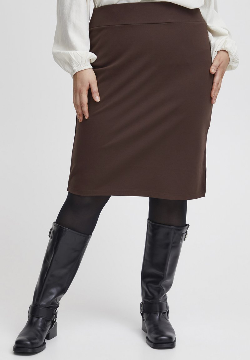 Fransa FPSTRETCH - Pencil skirt - molé/dark brown - Zalando