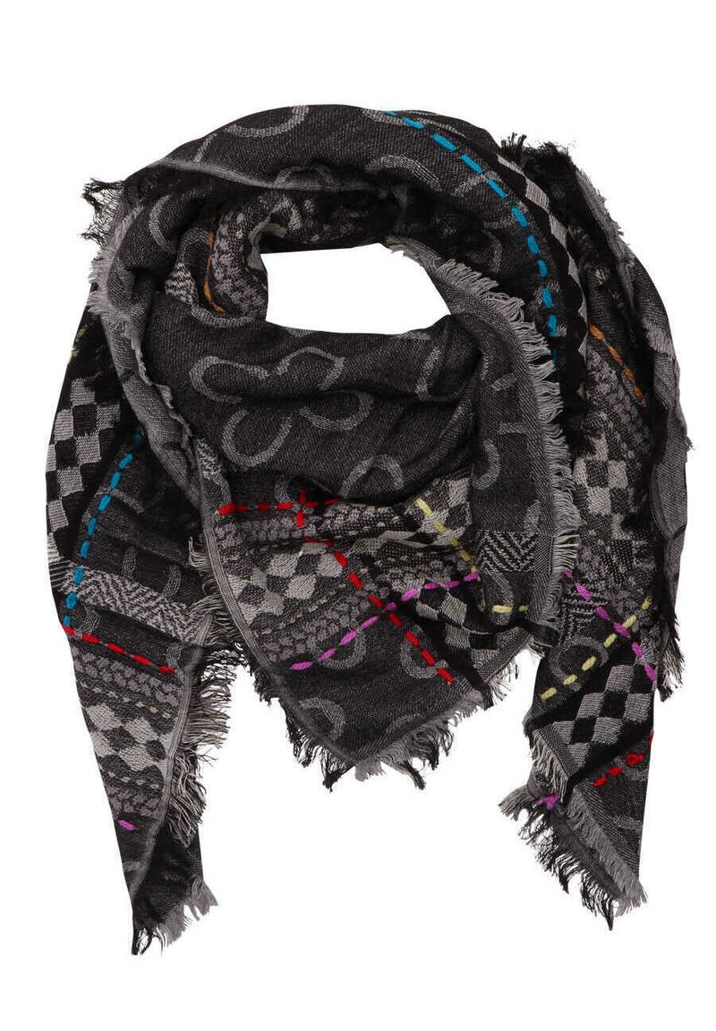 Codello FRANSEN MUSTER - Scarf - schwarz/multi-coloured - Zalando