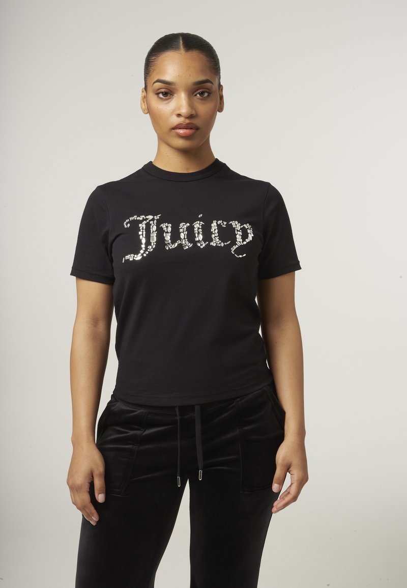 Juicy Couture DIAMANTE JEWEL GIRLFRIEND - T-Shirt print - black/schwarz ...
