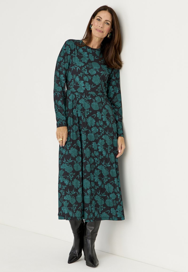 Cellbes of Sweden Jerseykleid - black green floral/schwarz - Zalando.at