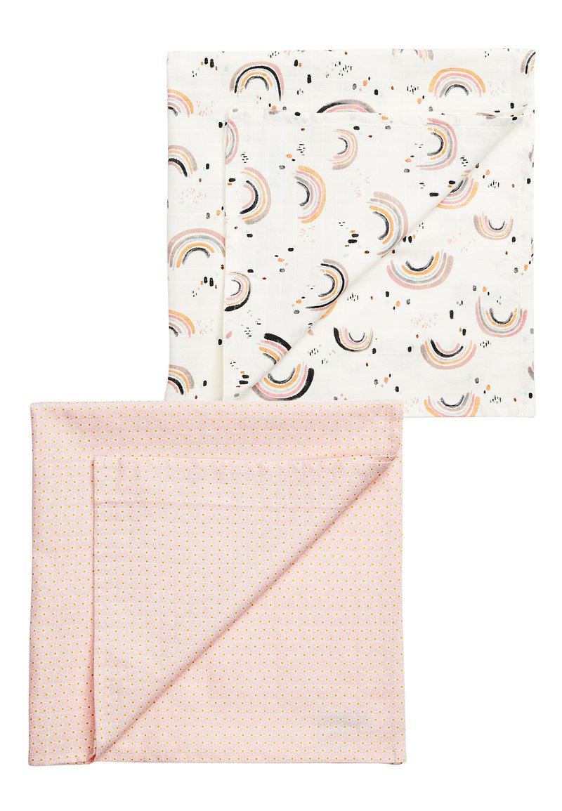 Next 2 PACK PINK GEO AND RAINBOW MUSLIN SQUARES - Muslin blanket - pink ...