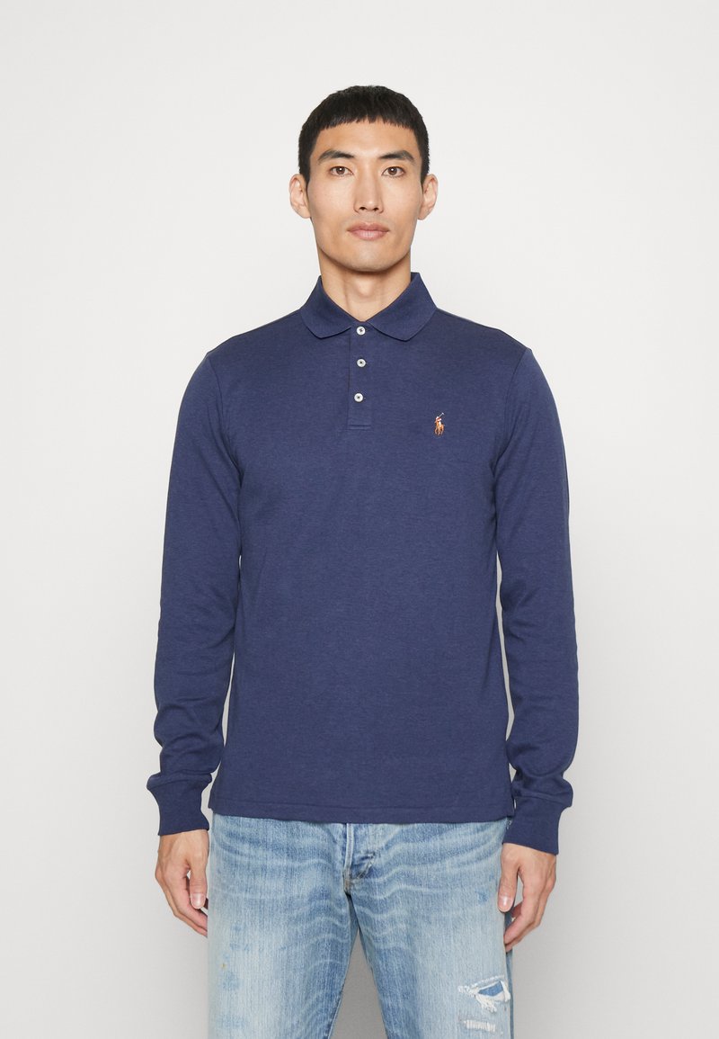 Polo Ralph Lauren LONG SLEEVE KNIT - Polo shirt - dark blue - Zalando.co.uk