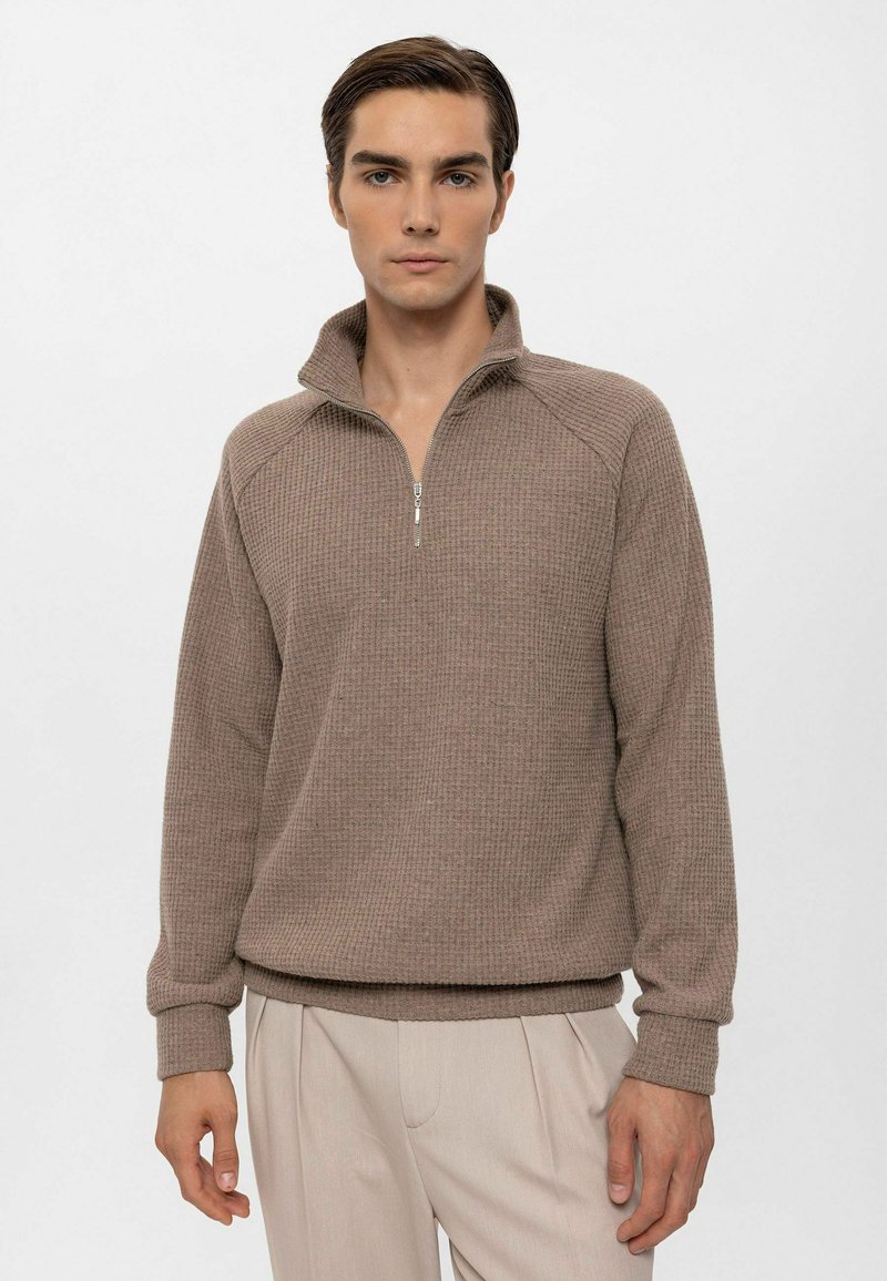 Lucy & Sam STANDING COLLAR - Sweatshirt - beige - Zalando