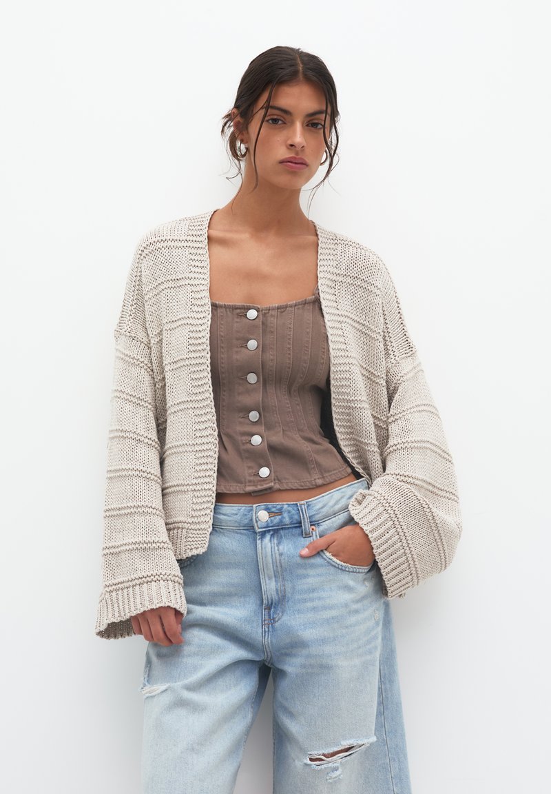PULL&BEAR Cardigan - sand - Zalando.dk