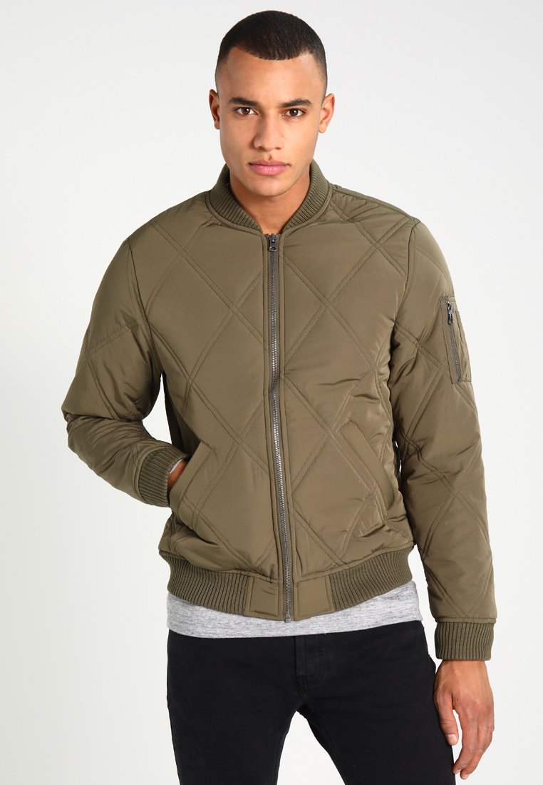 Urban Classics Bomber Jacket - darkolive/khaki - Zalando.ie