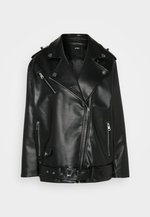 Cotton On OVERSIZED BIKER JACKET - Kunstnahast jakk - black/must ...