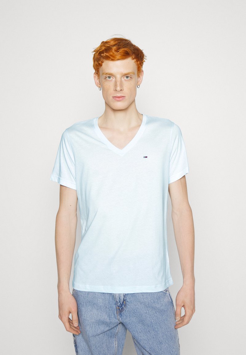 Tommy Jeans Basic T-shirt - shimmering blue/light blue - Zalando.co.uk