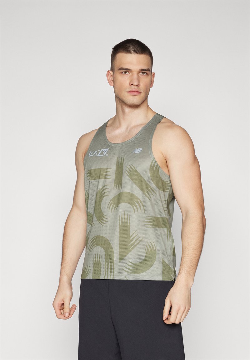 New Balance LONDON EDITION PRINTED ATHLETICS RUN SINGLET - Top - green ...