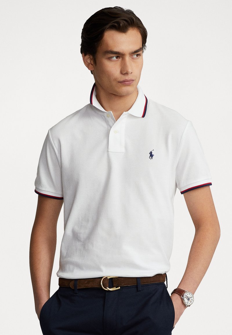 Polo Ralph Lauren CUSTOM SLIM FIT MESH POLO SHIRT - Polo - white/blanc - ZALANDO.BE