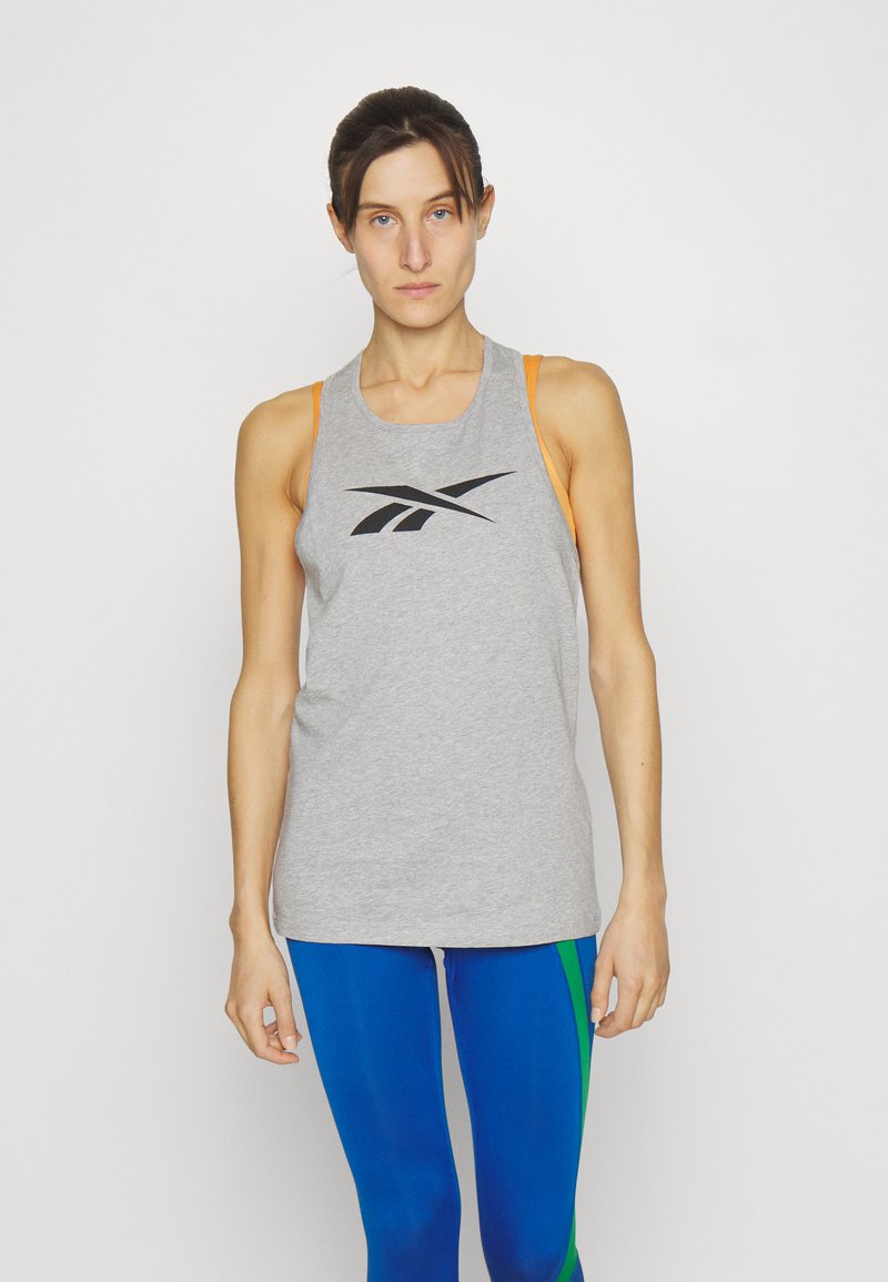 Reebok VECTOR GRAPHIC TANK - Linne - grey/ljusgråmelerad - Zalando.se
