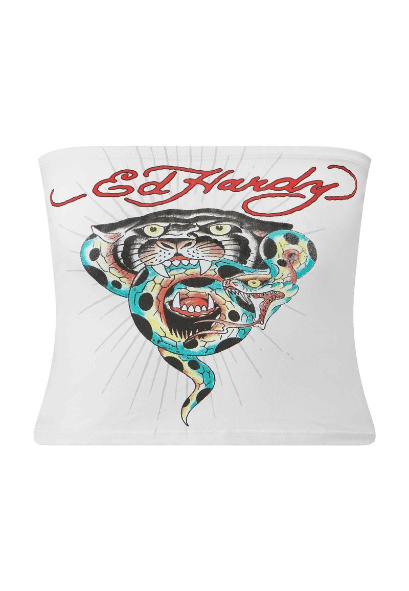 Ed Hardy PANTHER PREY BANDEAU CROP - Top - white/blanco - Zalando.es