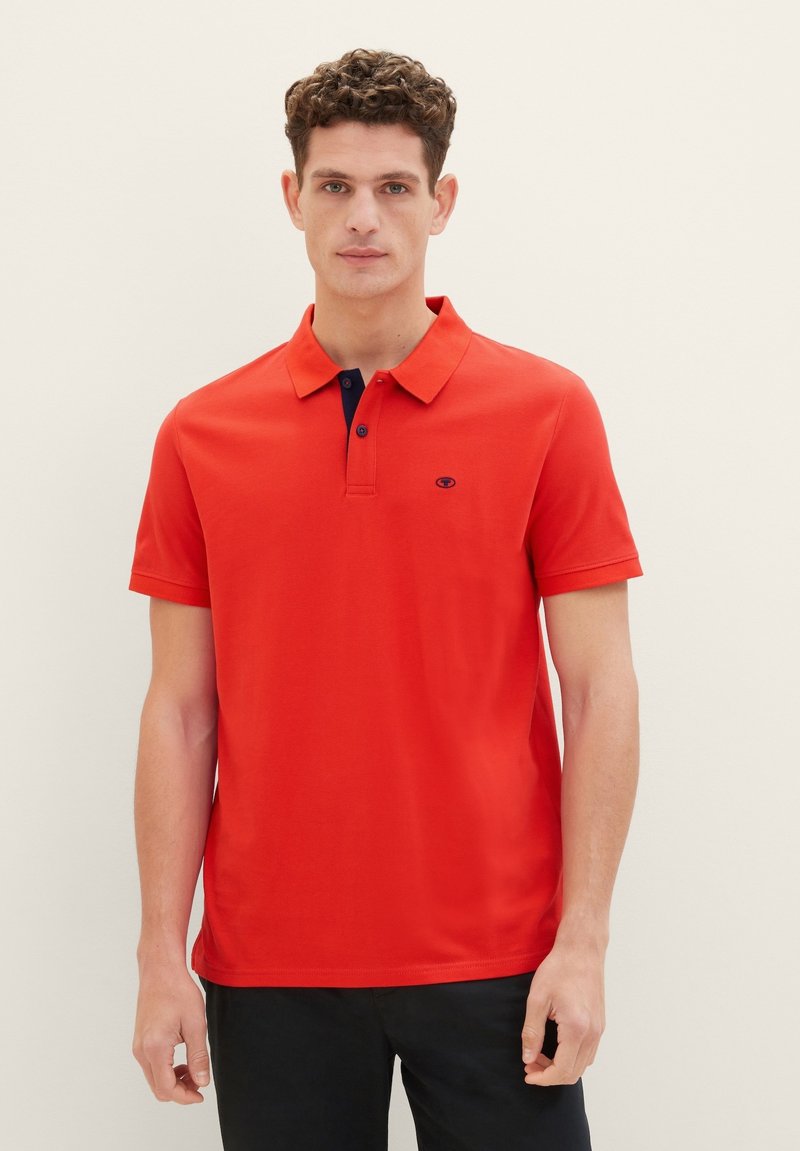 TOM TAILOR BASIC WITH CONTRAST - Poloshirt - basic red/rot - Zalando.de