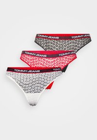 Tommy Jeans THONG 3 PACK - Thong - deep crimson/white/desert sky/red ...