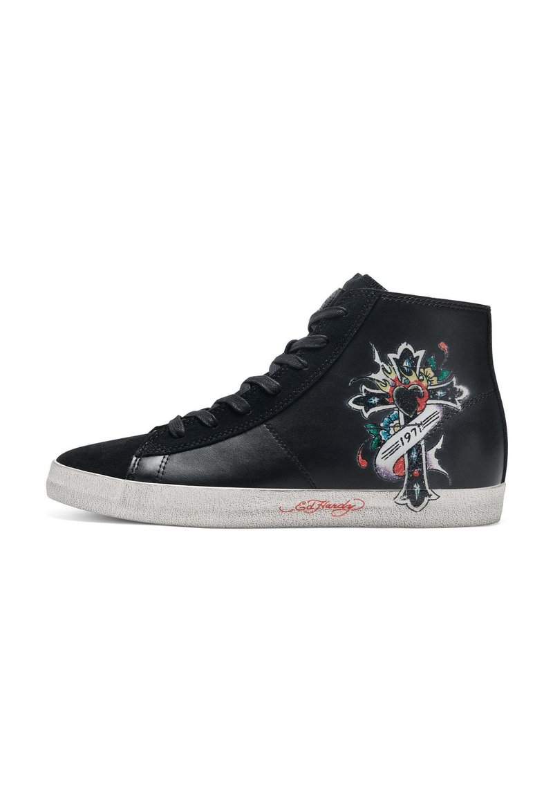 Ed Hardy SCUFF- CROSS - High-top trainers - black white/black - Zalando
