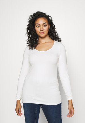 Levi's® Plus LONG SLEEVE BABY TEE - Topper langermet - ecru/black/hvit - Zalando.no