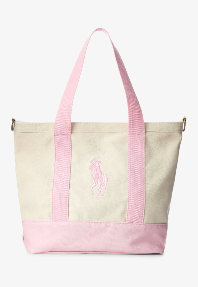 Polo Ralph Lauren PLAYER TOTE UNISEX - Shopping bags - white/carmel ...