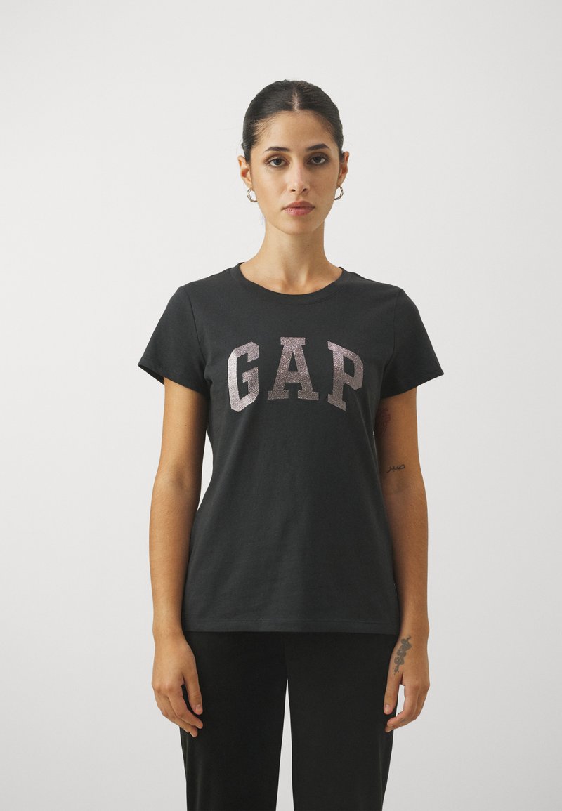 GAP Petite LOGO CLASSIC TEE - Print T-shirt - moonless night/black ...