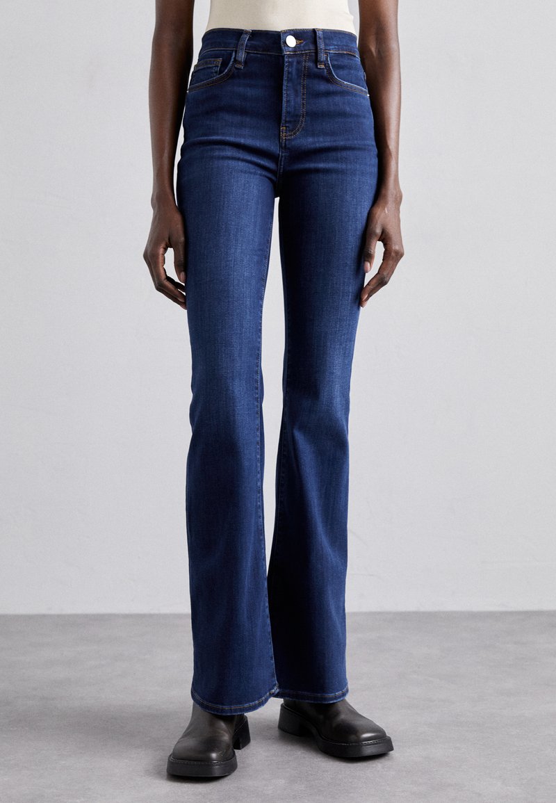 FRAME LE HIGH - Flared Jeans - majesty/blue denim - Zalando.co.uk