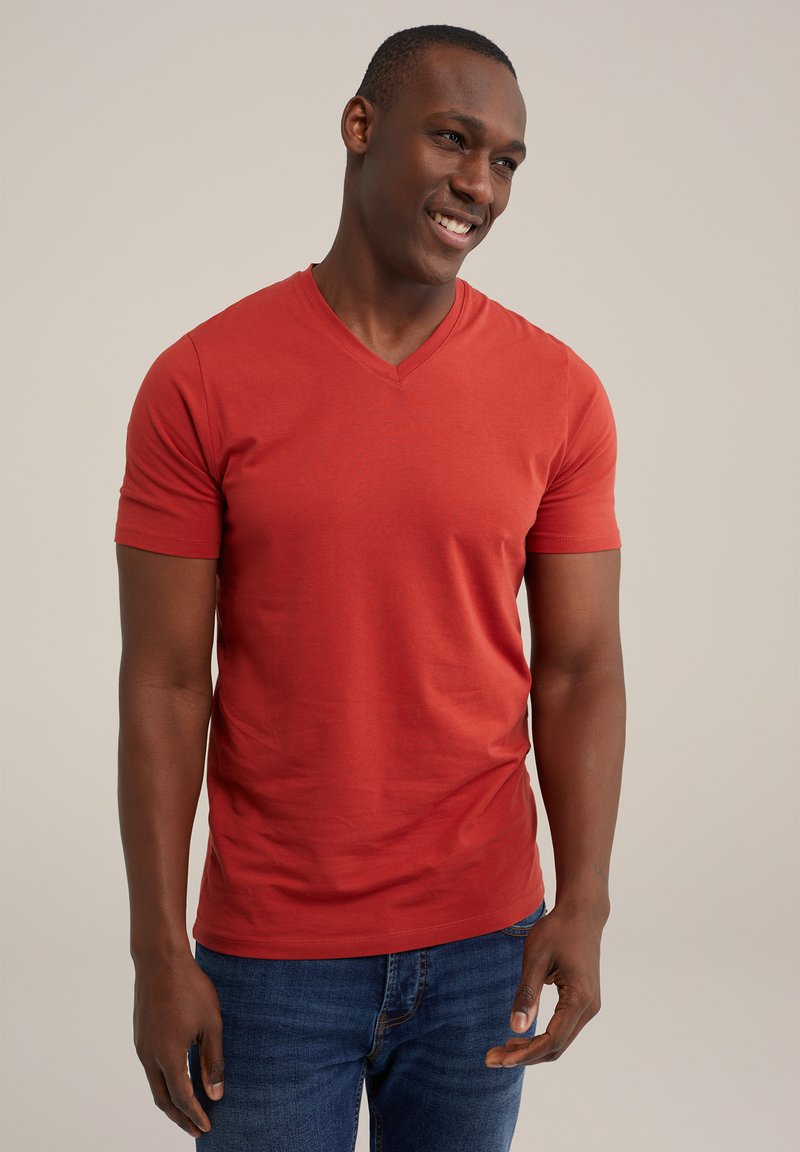 WE Fashion T-Shirt basic - red/beere-meliert - Zalando.de