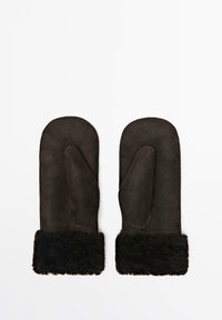 Massimo Dutti Mittens - dark brown - Zalando