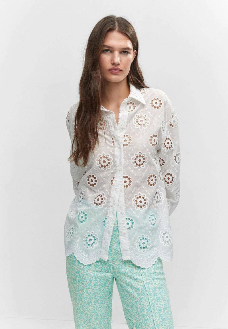 Mango CAPRI - Button-down blouse - white - Zalando.co.uk