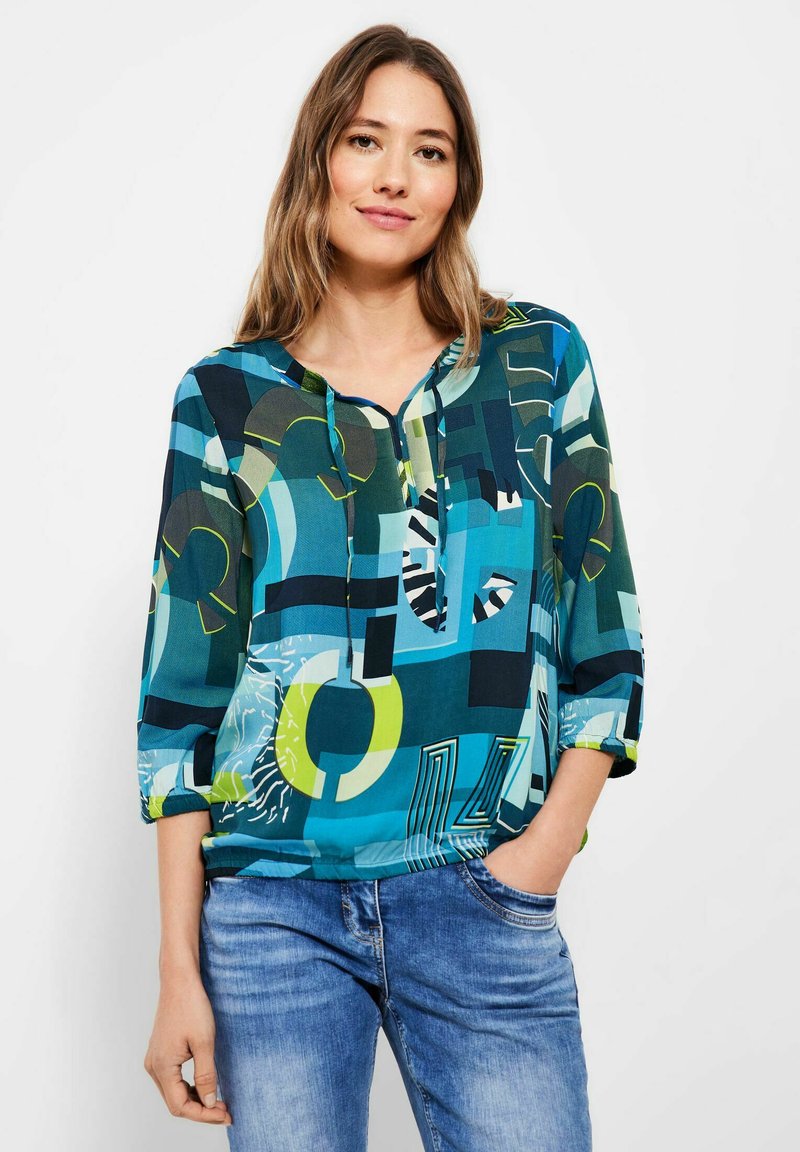 Cecil PRINT - Bluse - blau/blue-black denim - Zalando.de