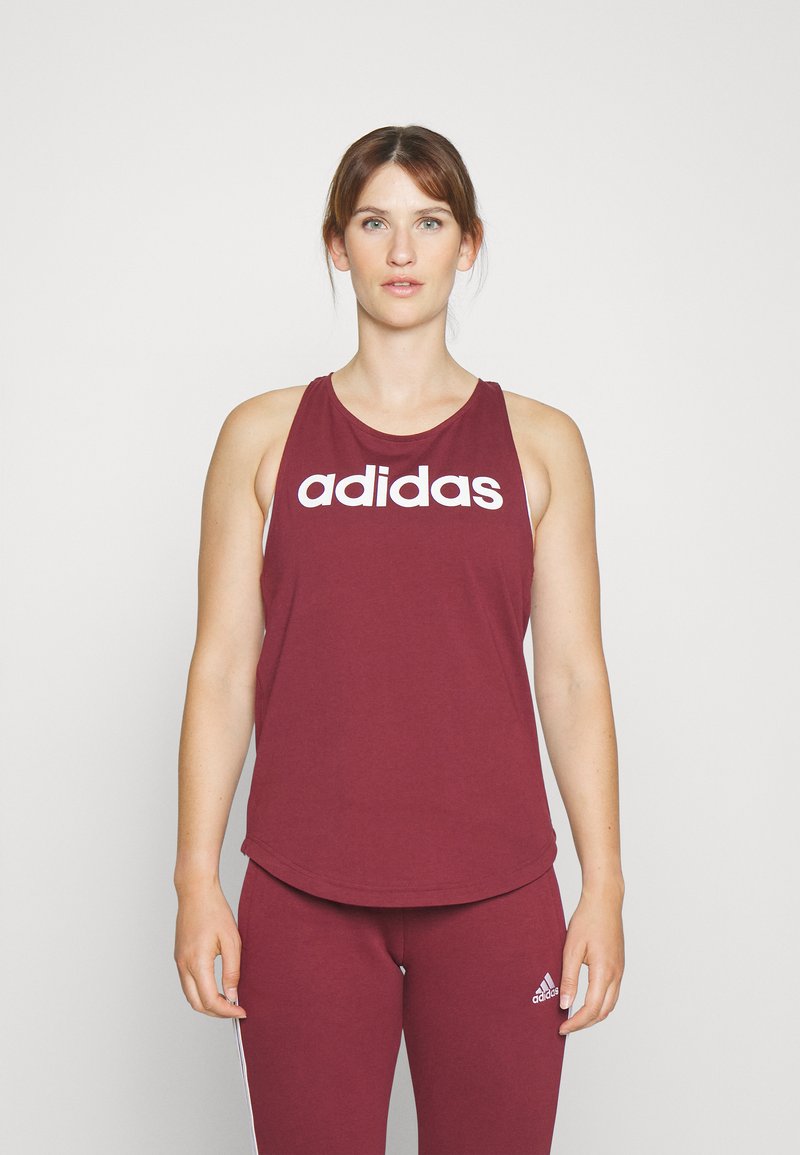 adidas Performance ESSENTIALS LOOSE TANK - Top - shadow red/white/rot ...