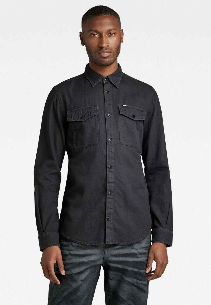 G-STAR SLIM SHIRT L\S - Camicia - caviar gd/nero - Zalando.it