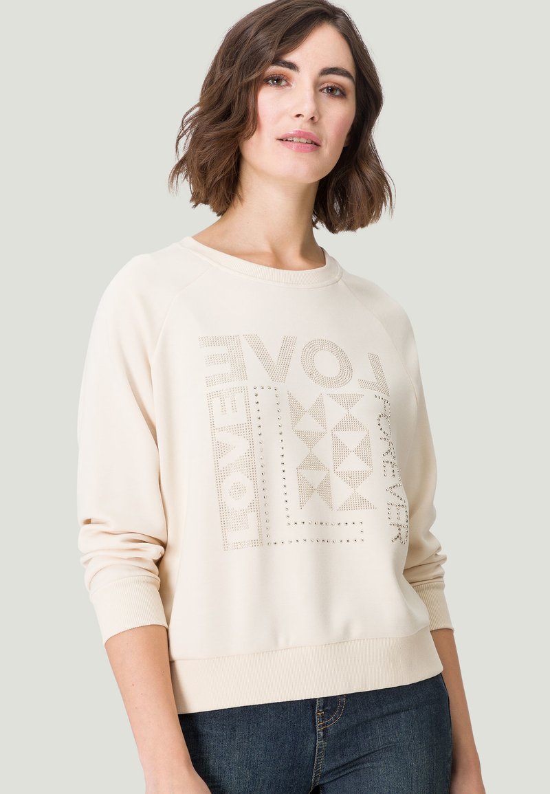 zero MIT GLITZERDRUCK - Sweatshirt - patch creamcream/beige - Zalando.dk