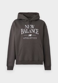 New Balance LINEAR HERITAGE HOODIE - Luvtröja - faded black/antracit ...
