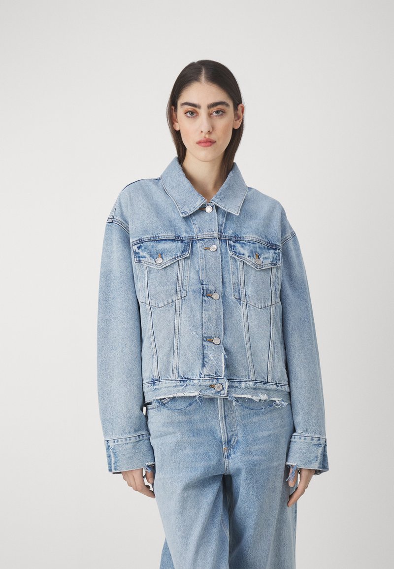 Agolde MARTIKA JACKET - Denim jacket - fray/medium washed indigo/dark ...