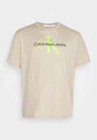 Calvin Klein Jeans Plus SEASONAL MONOLOGO TEE - T-Shirt print - ck black/porpoise/schwarz ...