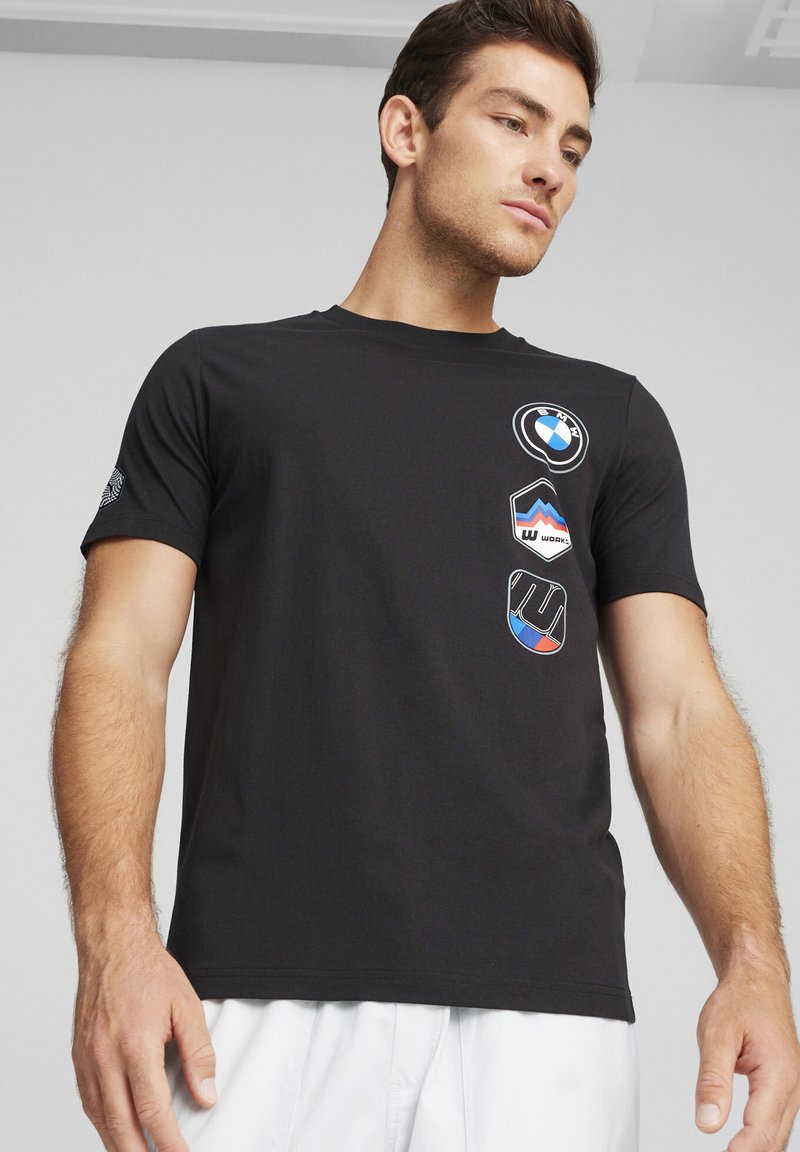 Puma BMW M MOTORSPORT GARAGE CREW - Print T-shirt - black - Zalando