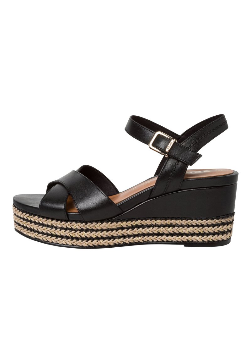 Tamaris Keilsandalette - black leather/schwarz - Zalando.at