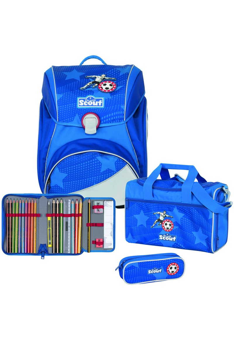 Scout ALPHA SET - Schulranzen Set - fussball star/dunkelblau - Zalando.de