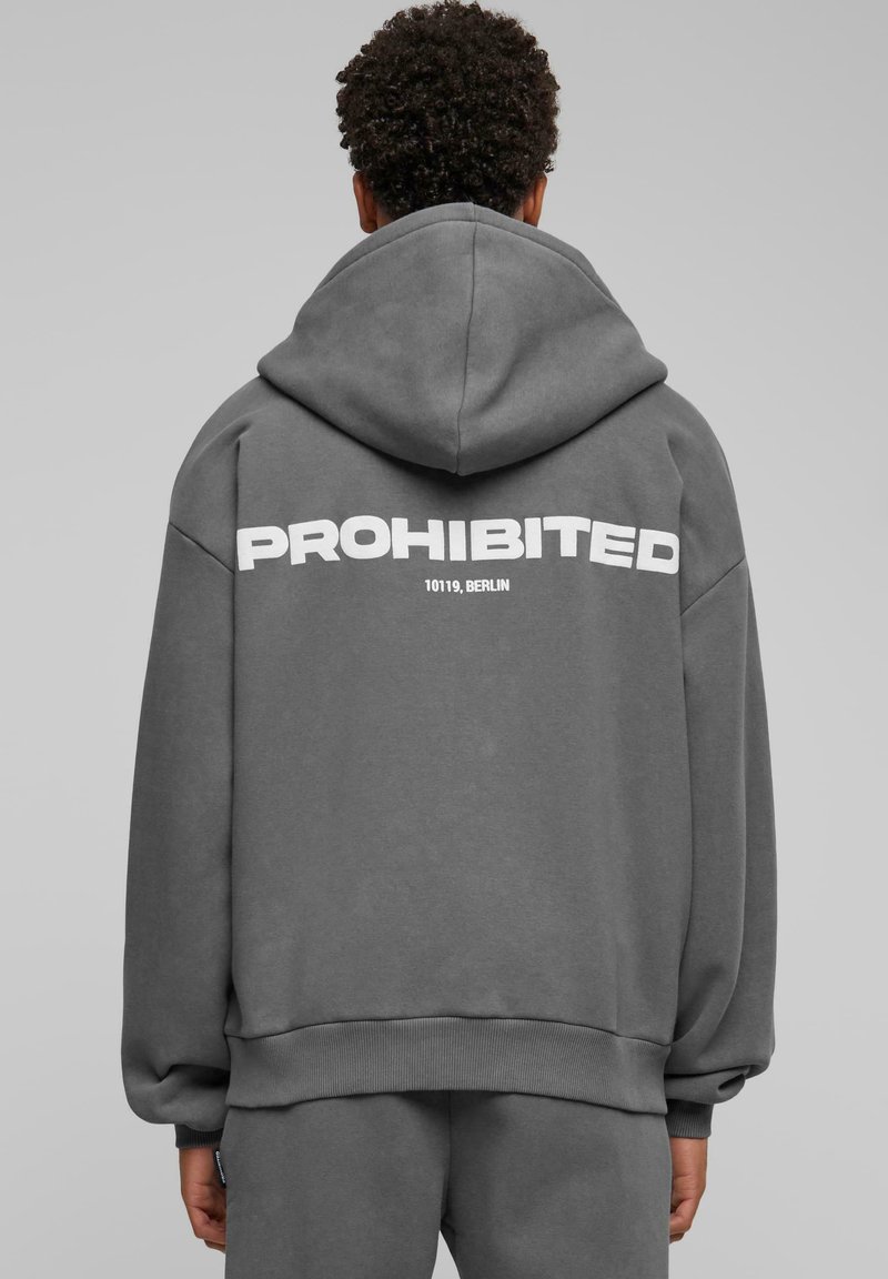 PROHIBITED Zip-up sweatshirt - grey stone washed/grey - Zalando.ie