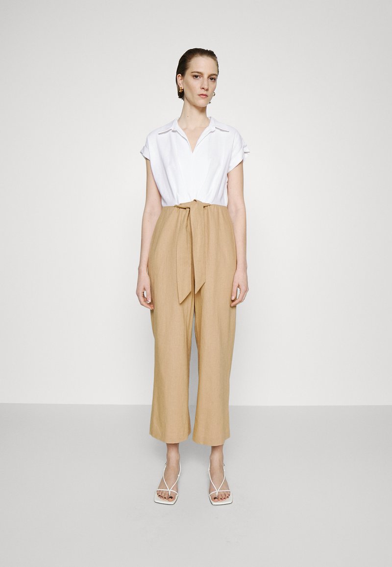 DKNY EXTENDED TIE WAIST - Jumpsuit - ivory/khaki/off-white - Zalando.co.uk