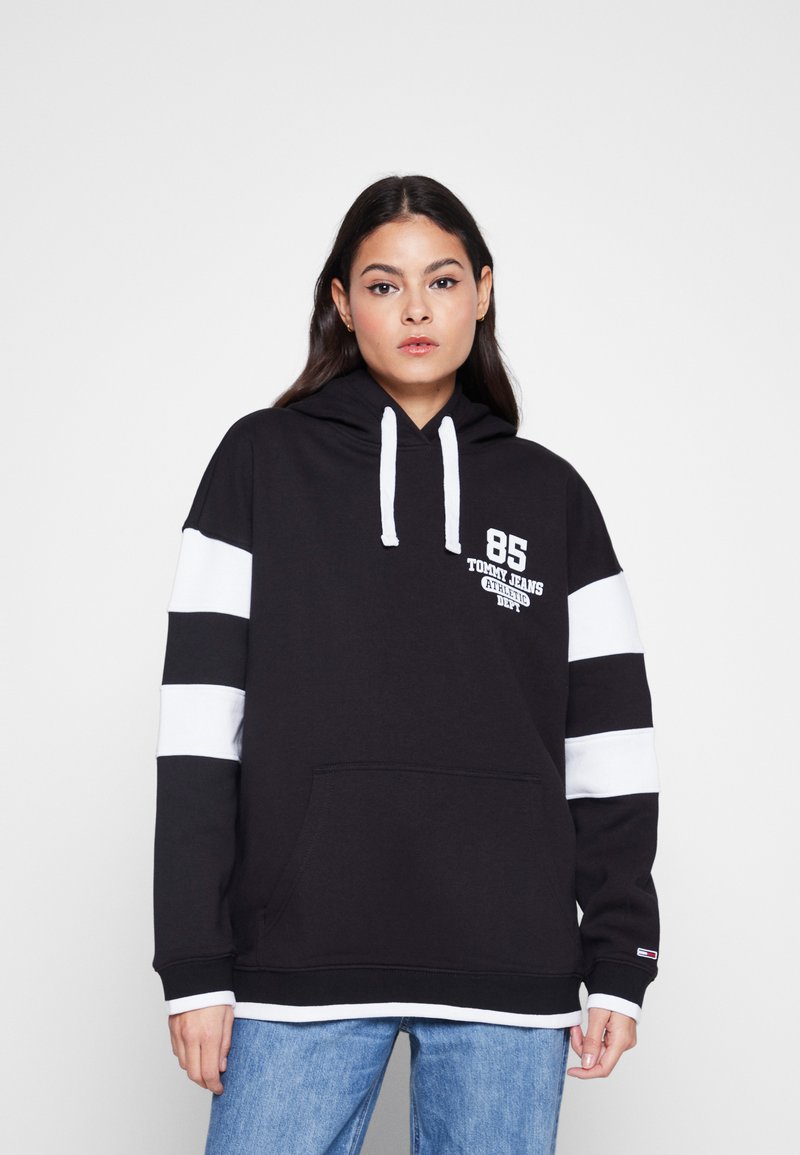 Tommy Jeans COLLEGIATE 85 HOODIE - Hoodie - black/zwart - Zalando.nl