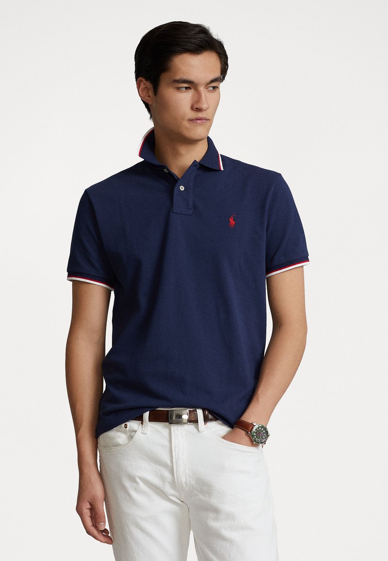 Polo Ralph Lauren CUSTOM SLIM FIT MESH POLO SHIRT - Poloskjorter - newport navy/mørkeblå ...