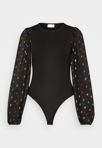 VILA VIELLA BODYSTOCKING - Long sleeved top - black/multi/black ...