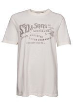 Superdry VINTAGE SCRIPT WORKWEAR - T-shirt print - chalk/lichtgeel ...