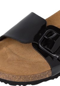 Tamaris Slip-ins - black patent/svart denim - Zalando.se