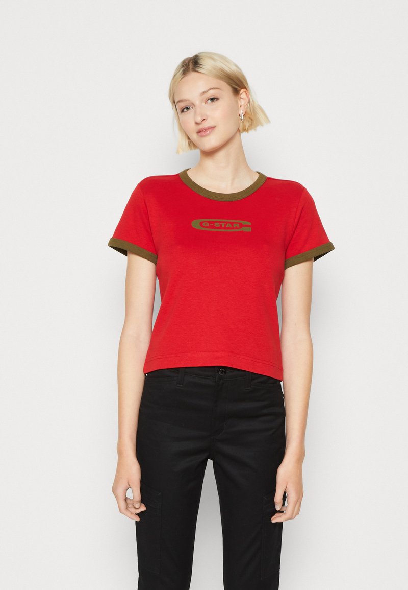 G-STAR RINGER BABY BROTHER LOGO - T-Shirt print - dark flame/rot ...
